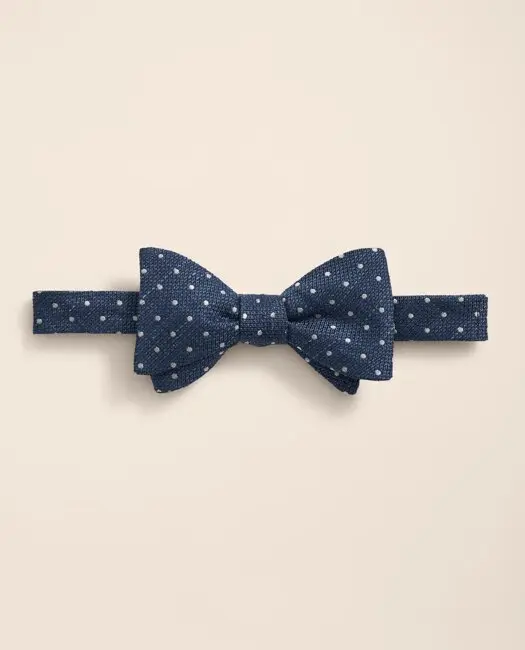Brooks Brothers Silk-linen Mini Dot Bow Tie