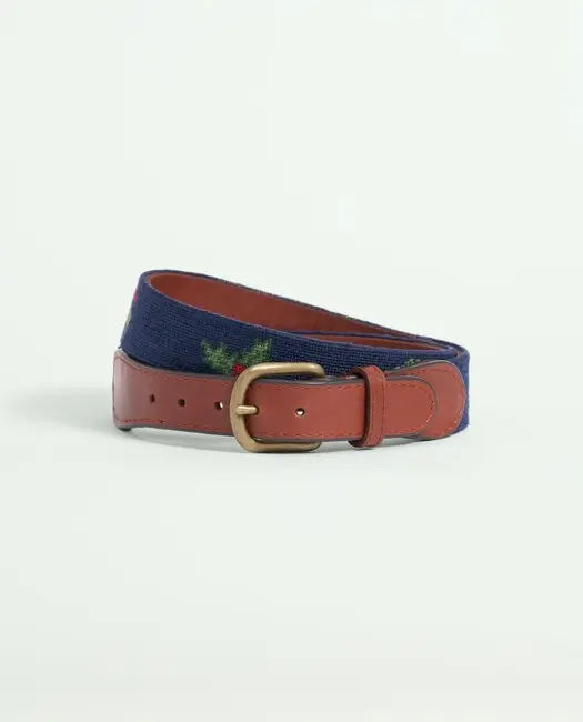 Brooks Brothers S Smathers & Branson Needlepoint Belt - Multicolor