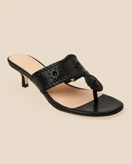 Brooks Brothers Jack Rogers Kitten-heel Sandals - Black