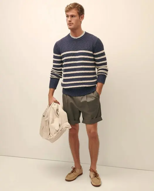 Brooks Brothers S 8" Pleat Front Advantage Chino Shorts - Grey