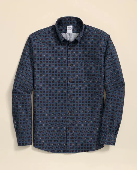 Brooks Brothers S Friday Shirt, Oxford Paisley | | Small - Navy