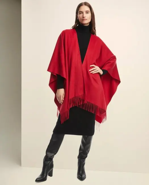 Brooks Brothers S Cashmere Ruana - Red
