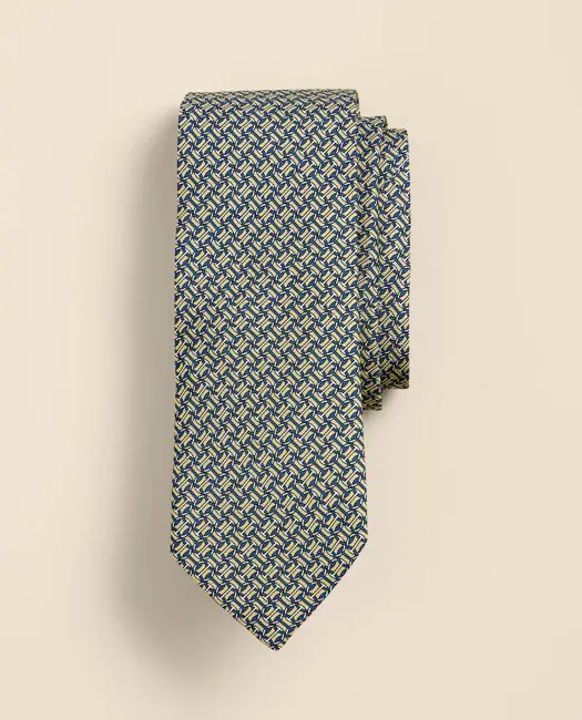 Brooks Brothers S Silk Circle Link Tie - Yellow