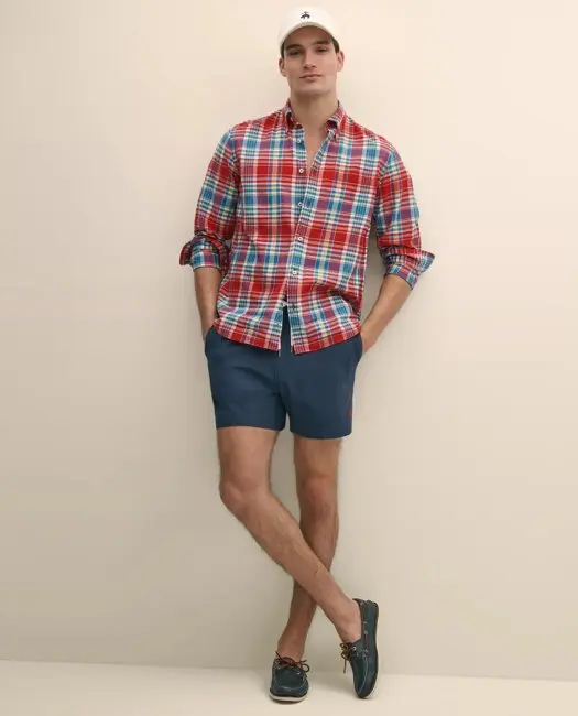 Brooks Brothers 5" Stretch Swim Trunks - Navy