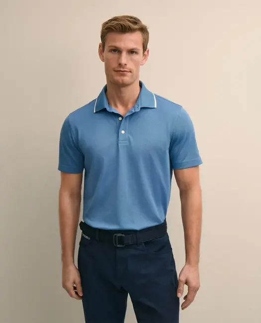Brooks Brothers Performance Series Pique Polo Shirt | | Medium - Blue