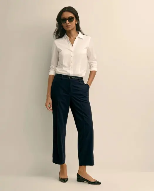 Brooks Brothers Cropped Chino Pants - Navy