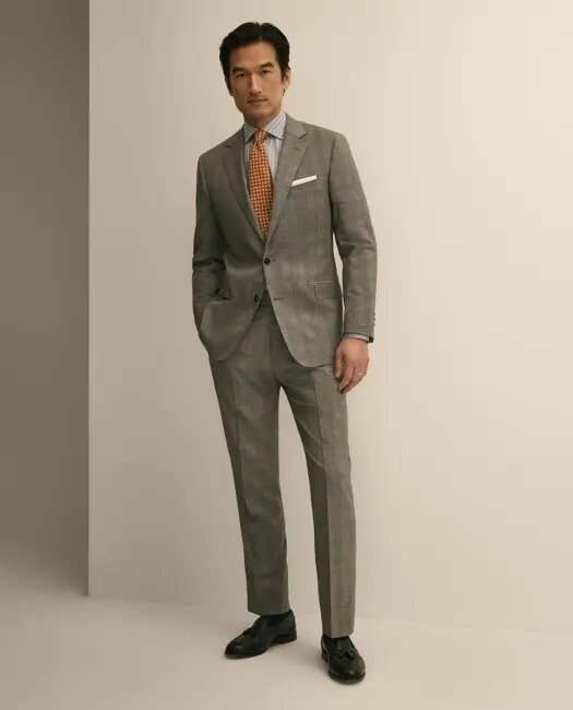 Brooks Brothers S Classic Fit Wool Check 1818 Suit - Grey/blue