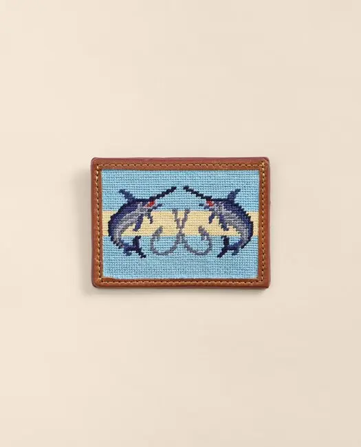 Brooks Brothers Smathers & Branson Needlepoint Marlin Card Case