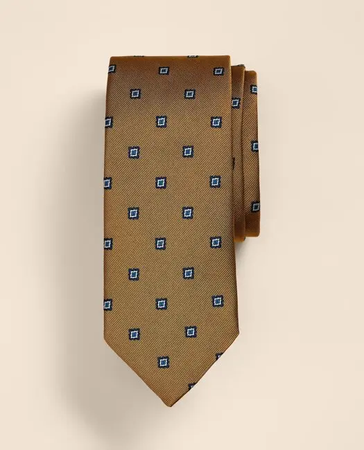 Brooks Brothers Silk Foulard Neck Tie - Yellow