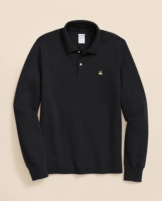 Brooks Brothers Golden Fleece Stretch Supima Long-sleeve Polo Shirt - Black