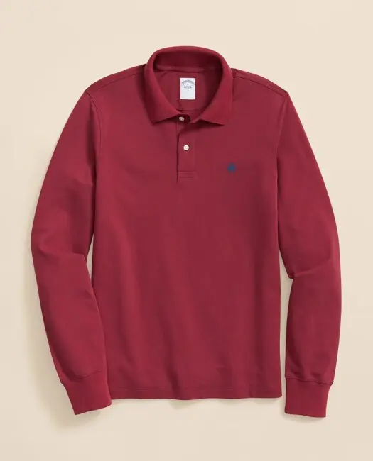 Brooks Brothers Golden Fleece Stretch Supima Long-sleeve Polo Shirt - Medium Teal