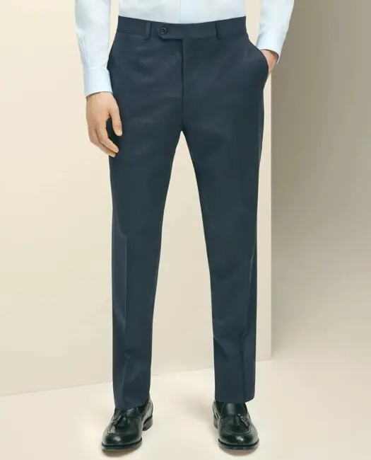 Brooks Brothers Classic Fit Wool 1818 Dress Pants - Blue