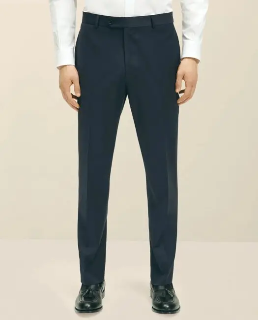 Brooks Brothers Classic Fit Wool 1818 Dress Pants - Navy