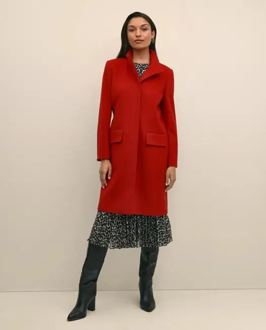 Brooks Brothers Brushed Wool Coat - Red