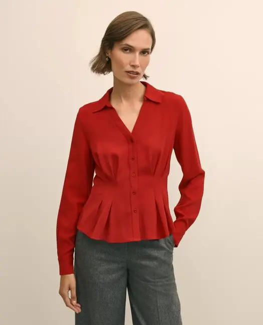 Brooks Brothers S Viscose Peplum Blouse | | Medium