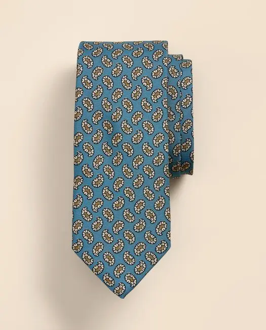 Brooks Brothers Silk Paisley Neck Tie - Blue
