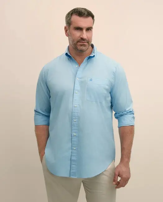 Brooks Brothers Big & Tall Friday Shirt, Poplin - Light Blue