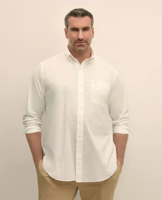 Brooks Brothers Big & Tall Friday Shirt, Poplin - White