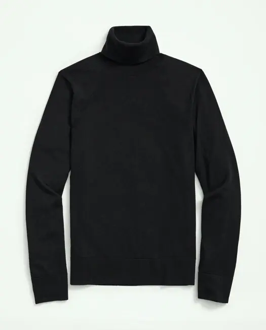 Brooks Brothers Ultimate Merino Wool Turtleneck Sweater - Black