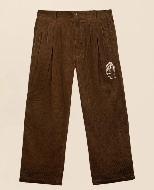 Brooks Brothers X Brain Dead Cotton Corduroy Embroidered Emblem Suit Pants - Brown