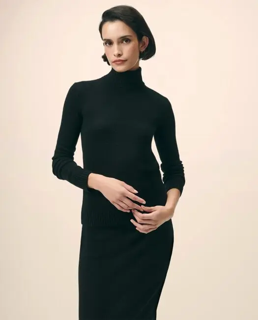Brooks Brothers Cashmere Turtleneck Sweater - Black