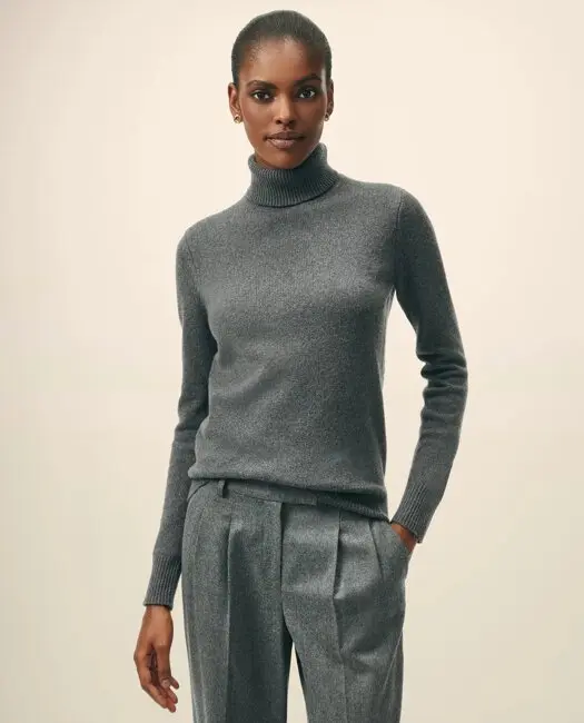 Brooks Brothers Cashmere Turtleneck Sweater - Grey