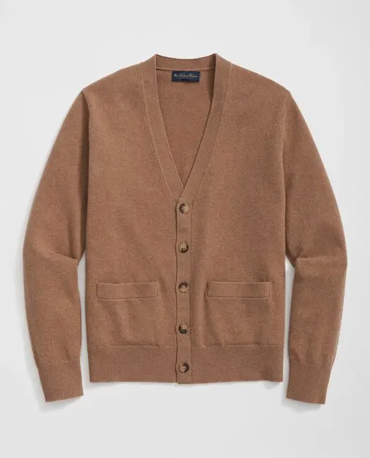 Brooks Brothers 3-ply Cashmere Cardigan Sweater - Brown