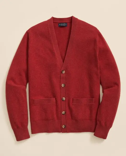 Brooks Brothers 3-ply Cashmere Cardigan Sweater - Red
