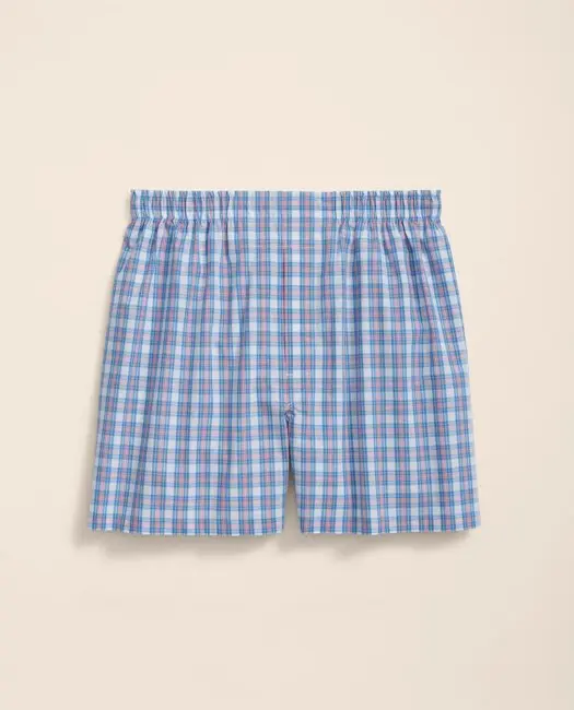 Brooks Brothers Cotton Broadcloth Tartan Boxers - Light Orange