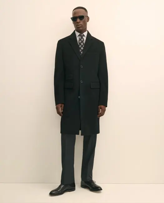 Brooks Brothers 1818 Wool Topcoat - Black