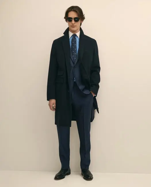 Brooks Brothers 1818 Wool Topcoat - Navy