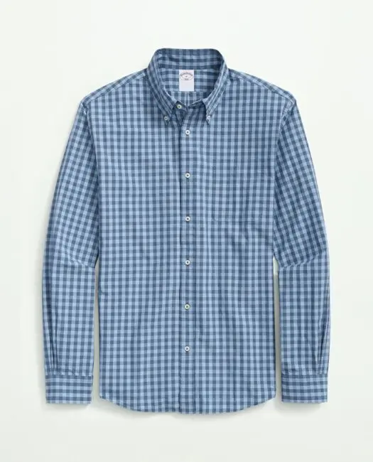 Brooks Brothers Friday Shirt, Poplin Checked - Blue