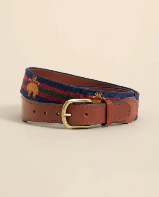 Brooks Brothers S Smathers & Branson Needlepoint Golden Fleece Belt - Multicolor