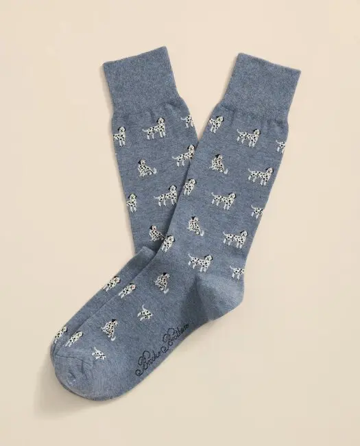 Brooks Brothers S Cotton-blend Dalmatian Socks - Blue