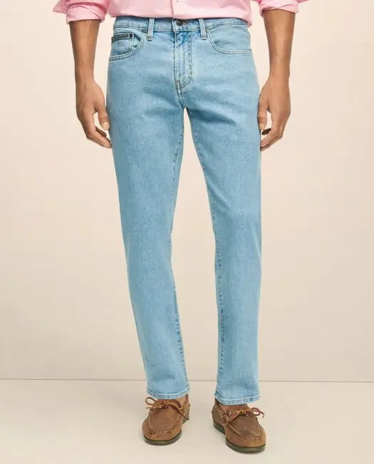 Brooks Brothers Straight Fit Denim Jeans - Light Blue