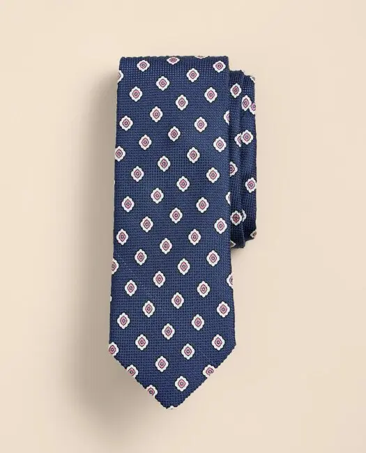 Brooks Brothers S Cotton-silk Stamp Tie - Navy