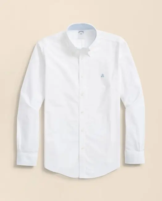 Brooks Brothers Stretch Non-iron Oxford Button-down Collar Sport Shirt | | Small - Ivory