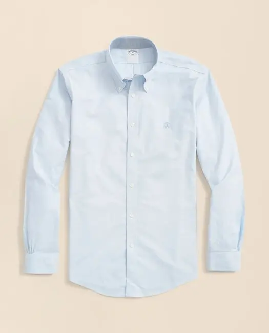 Brooks Brothers Stretch Non-iron Oxford Button-down Collar Sport Shirt - Light Blue