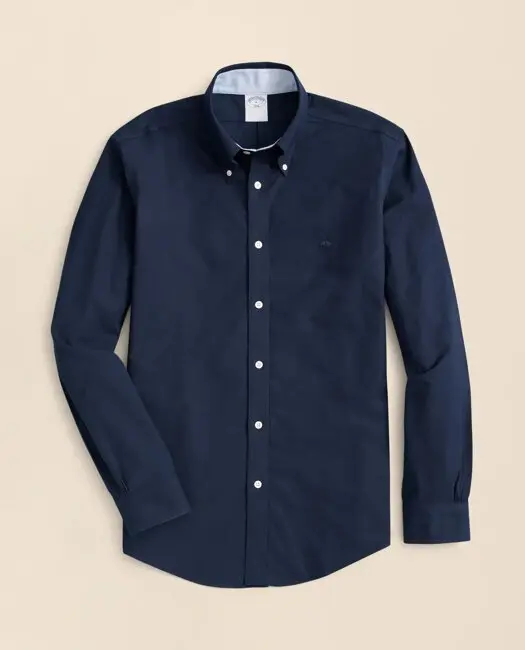 Brooks Brothers Stretch Non-iron Oxford Button-down Collar Sport Shirt | | Small - Navy
