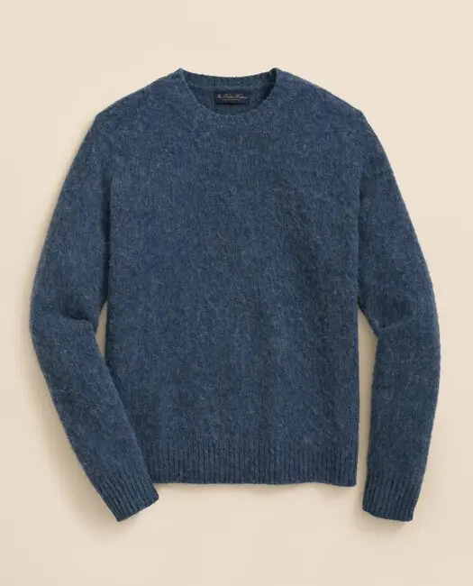 Brooks Brothers Brushed Wool Crewneck Sweater | | Medium - Denim