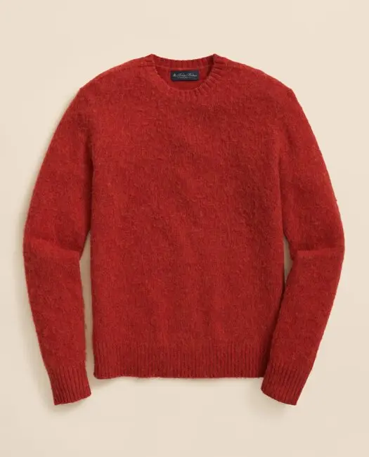 Brooks Brothers Brushed Wool Crewneck Sweater | | Medium - Red