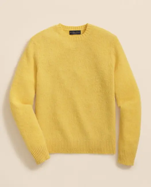 Brooks Brothers Brushed Wool Crewneck Sweater | | Medium - Yellow