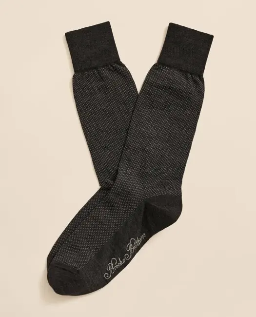Brooks Brothers Cotton-blend Birdseye Socks - Brown