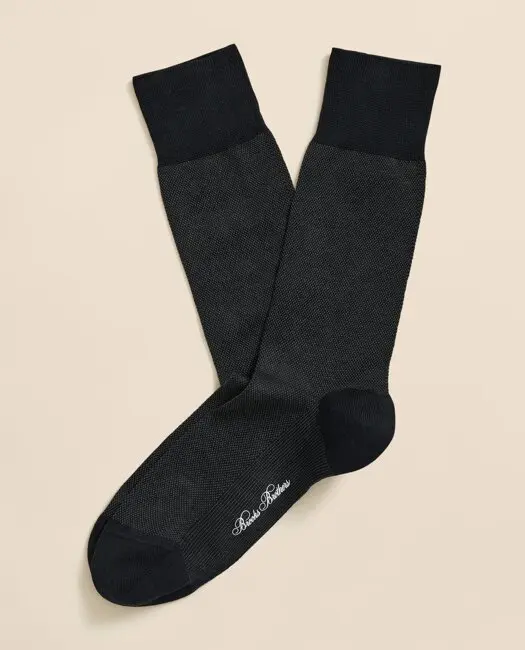 Brooks Brothers Cotton-blend Birdseye Socks - Navy