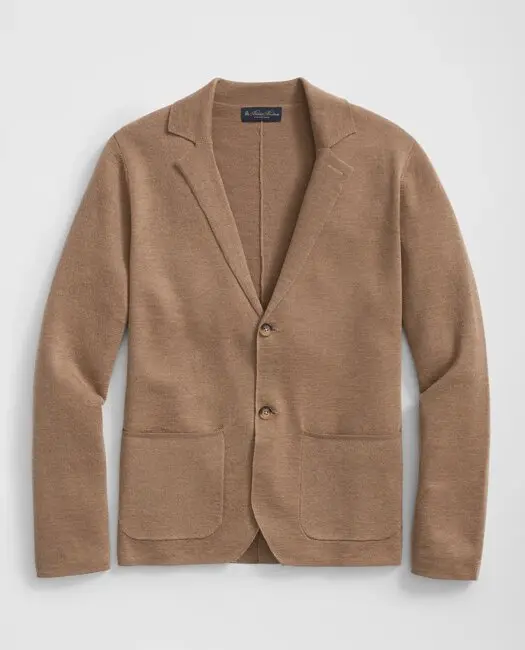 Brooks Brothers Ultimate Merino Wool Sweater Blazer - Camel