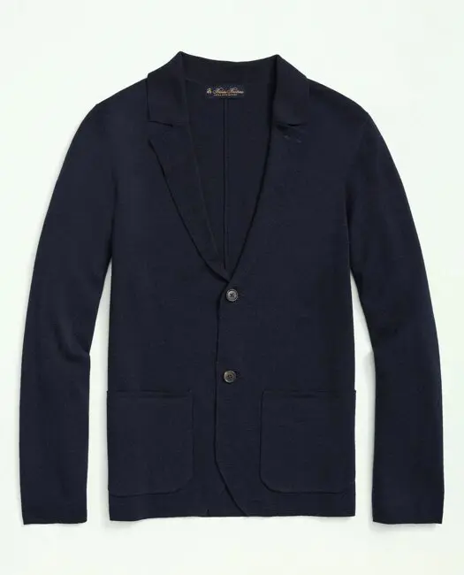 Brooks Brothers Ultimate Merino Wool Sweater Blazer - Navy