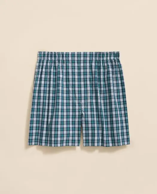 Brooks Brothers Cotton Broadcloth Plaid Boxers | | Small - Navy