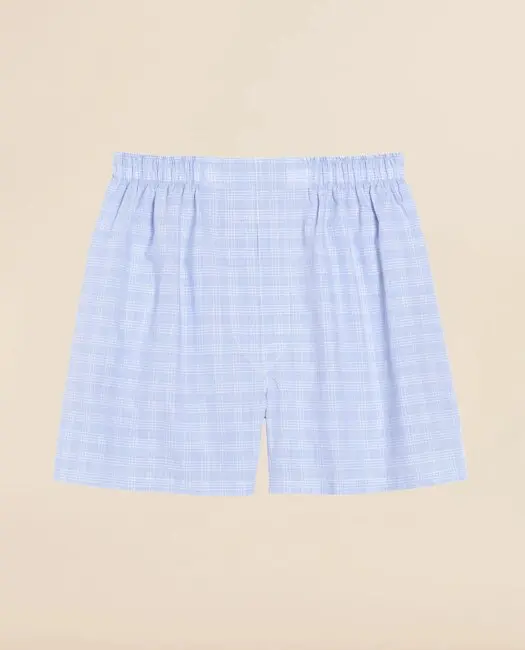 Brooks Brothers Cotton Broadcloth Glen Plaid Boxers | | Large - Blue