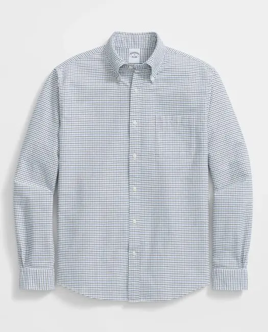 Brooks Brothers Friday Shirt, Oxford Tattersall - Blue