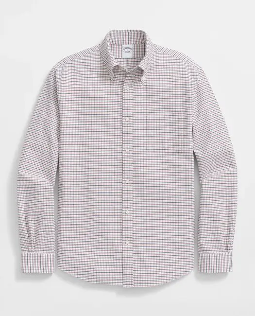 Brooks Brothers Friday Shirt, Oxford Tattersall - White